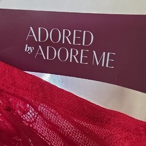 Adore Me | Intimates & Sleepwear | Adore Me Red Lace Bra Bodysuit Teddy ...